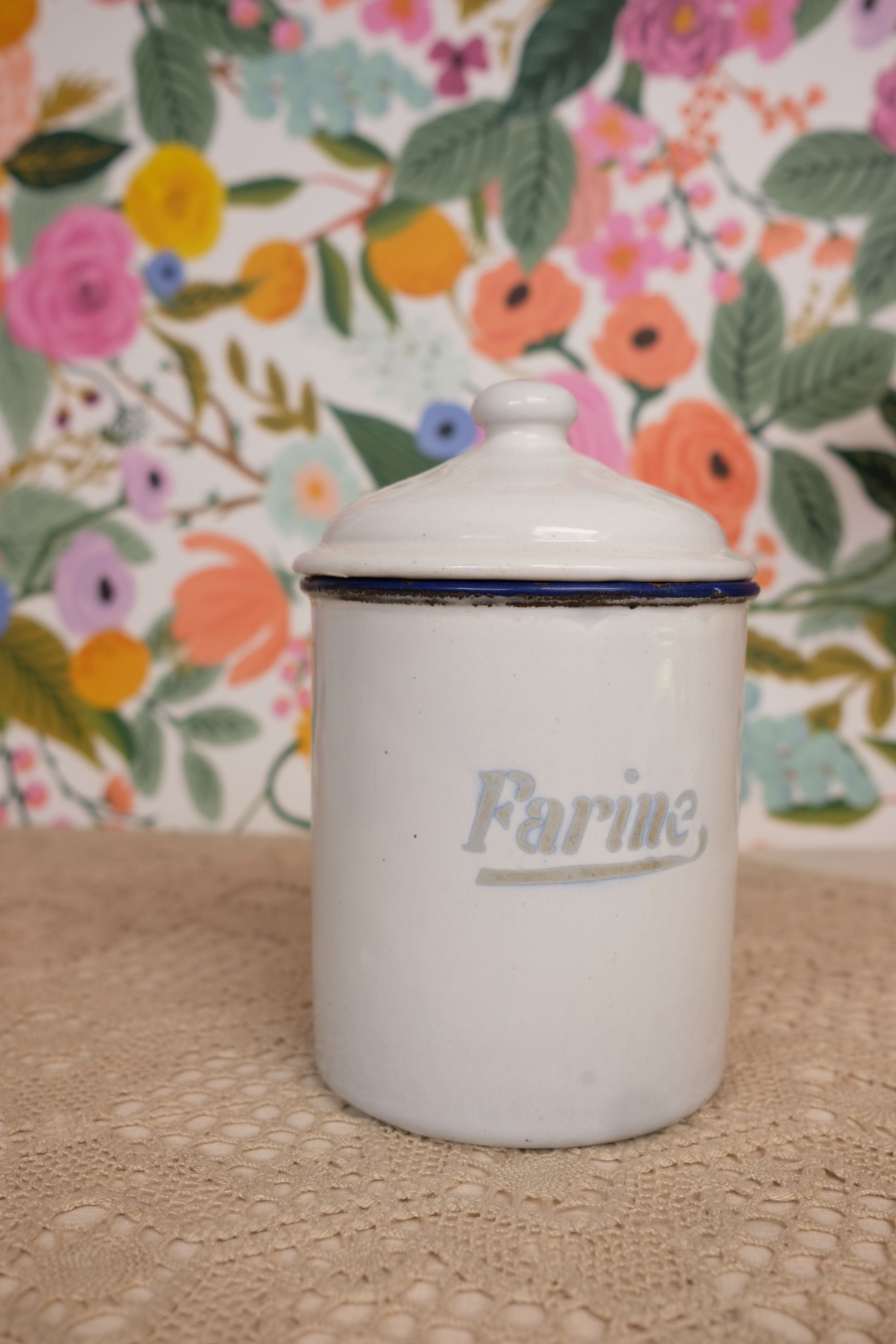 Pot à farine en tôle émaillée – Pupuces Boutique